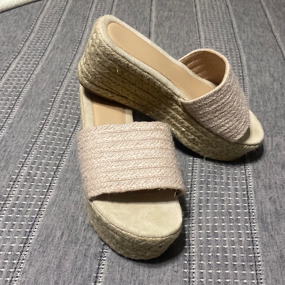 Shoes | Summer Wedges Platform Slide On Wedges Size 75 | Poshmark